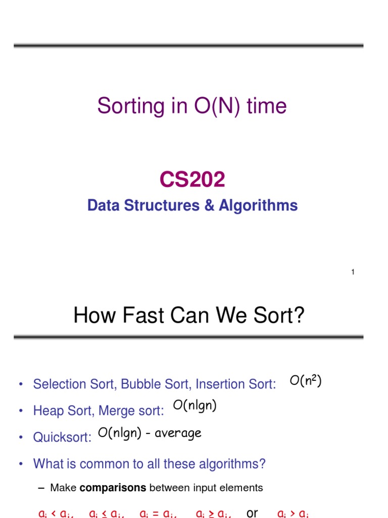 Linear Sort | PDF | Algorithms | Algorithms And Data Structures Linear Sort | PDF | Algorithms | Algorithms And Data Structures