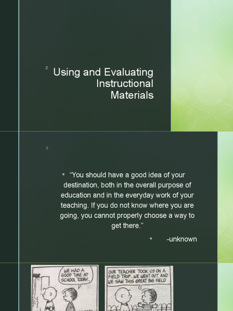 Using and Evaluating Instructional Materials | PDF