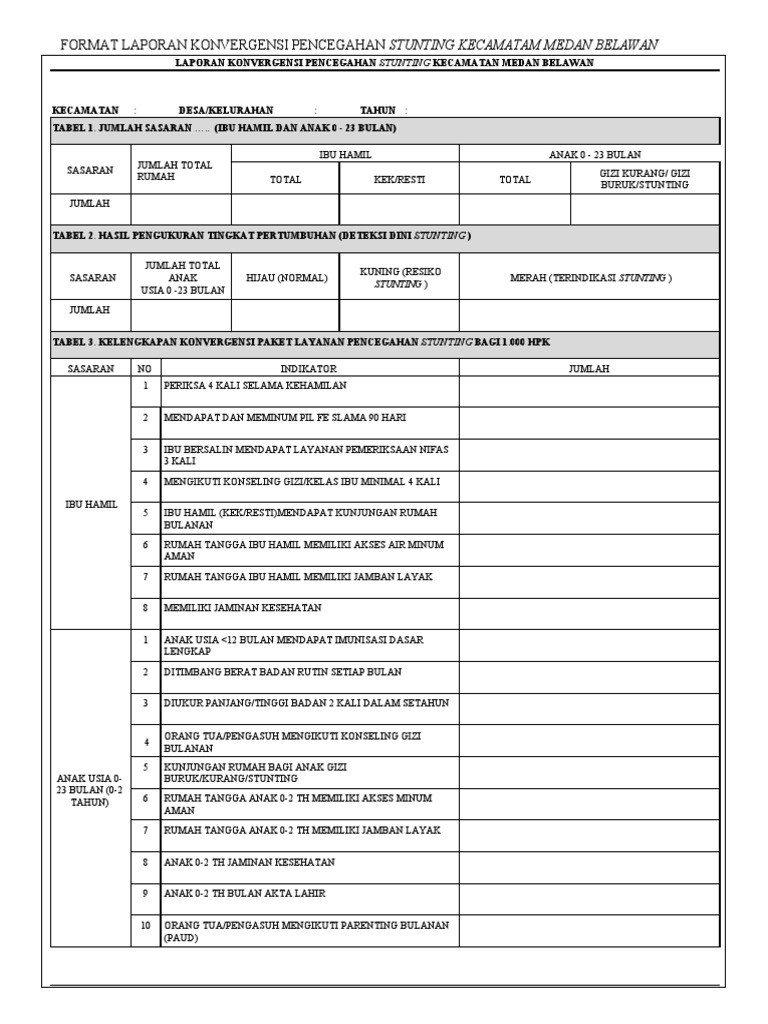 Format - Penilaian STUNTING | PDF