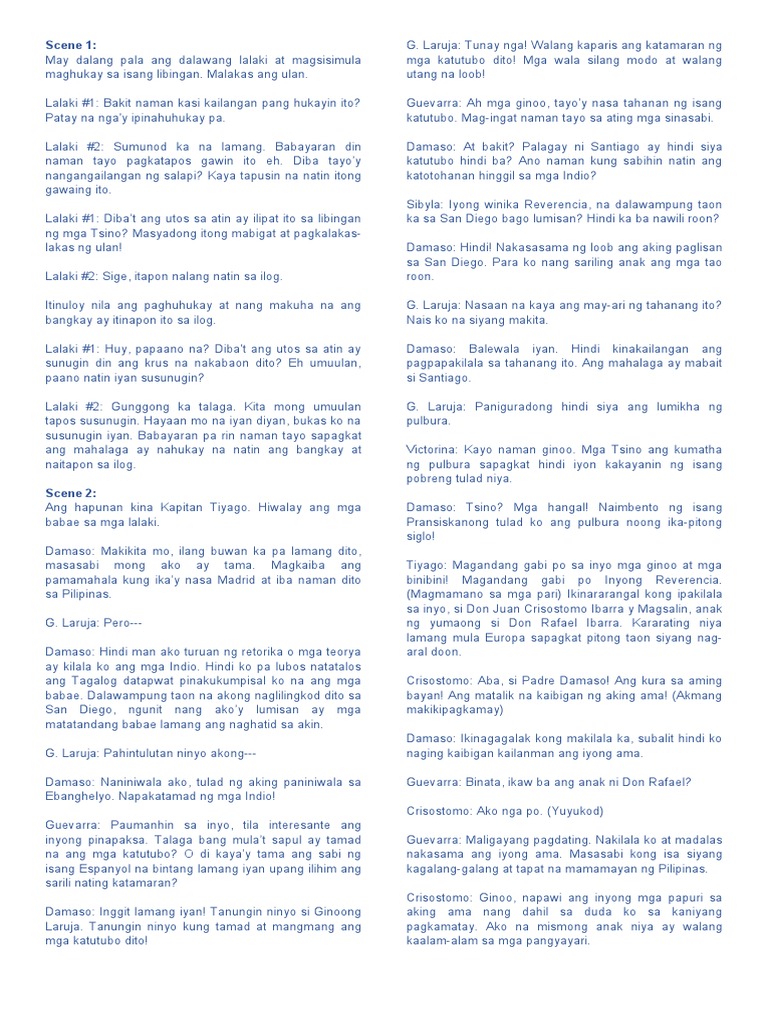 Noli Me Tangere (Tagalog) (Full Play) (Editable) | PDF