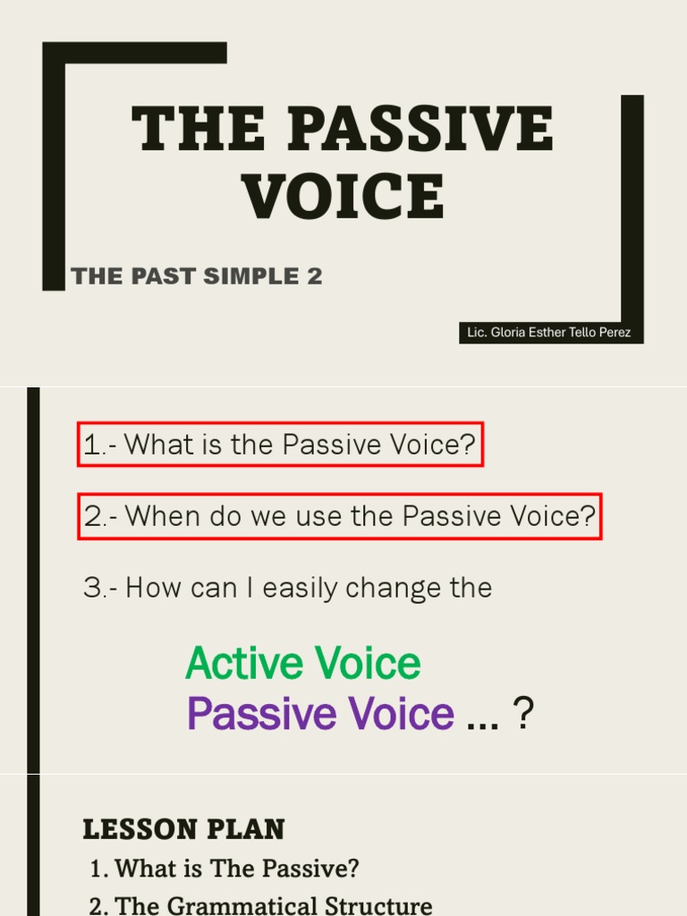 The Passive Voice | PDF | Verb | Semantic Units