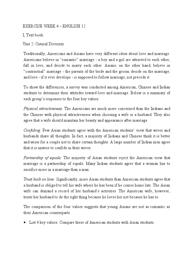 Exercise Week 4 | PDF | Marriage | Wedding