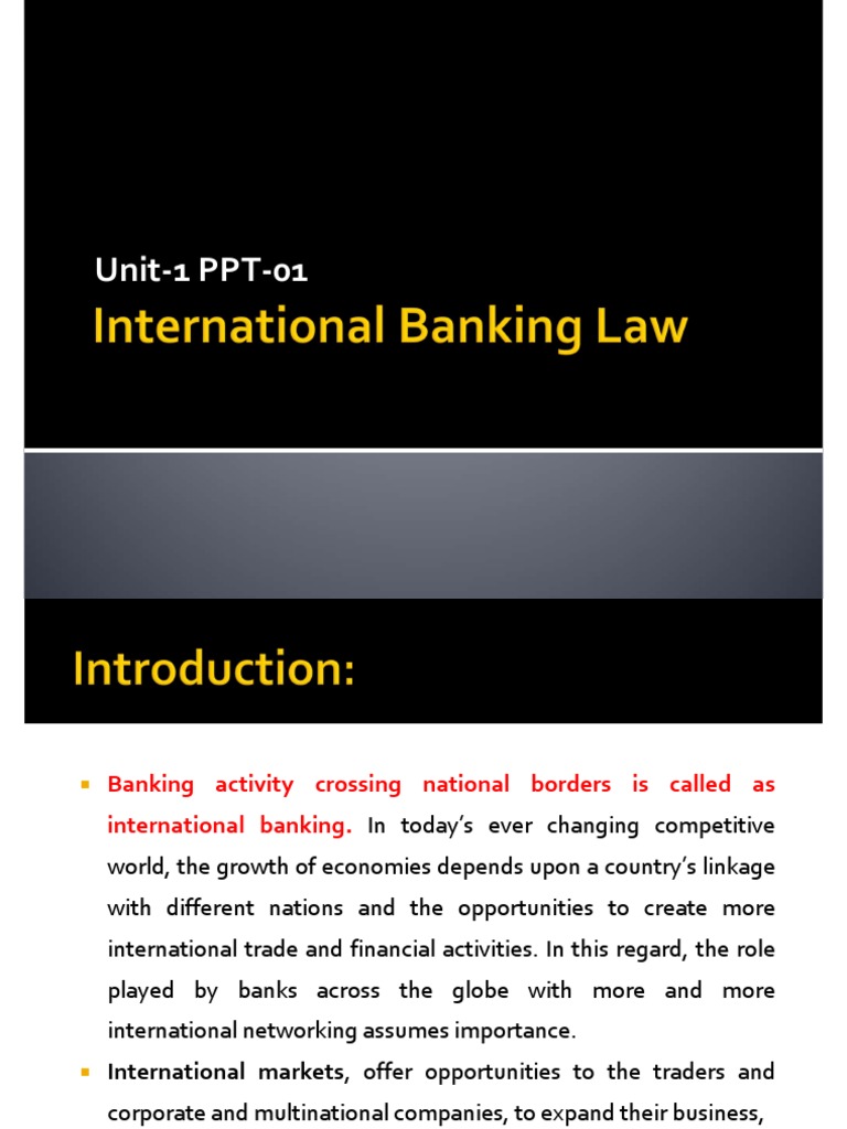 Unit 1 PPT 1 | PDF | Bretton Woods System | Banks