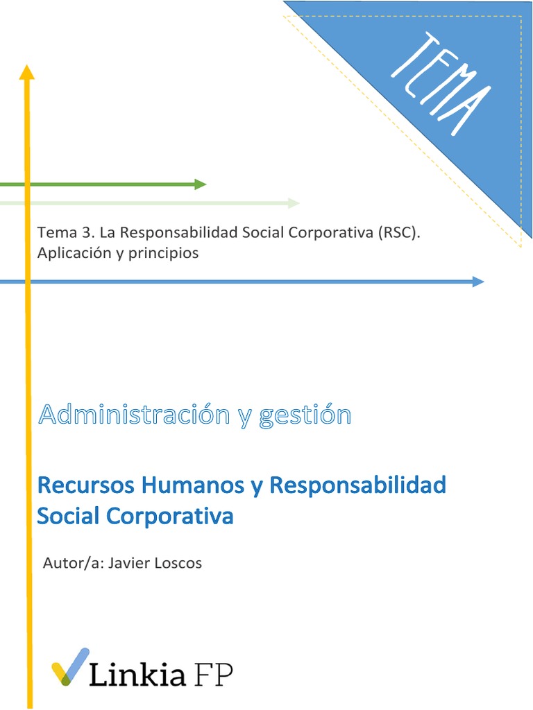 Tema 3. La Responsabilidad Social Corporativa (RSC) - Aplicación y Principios | PDF ...