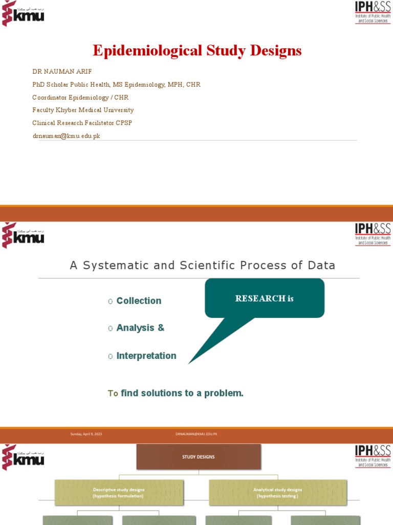 Epidemiological Study Designs MHR (1) | PDF | Cohort Study | Case Report