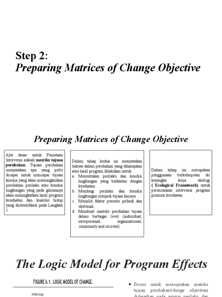 Step 2:: Preparing Matrices of Change Objective | PDF
