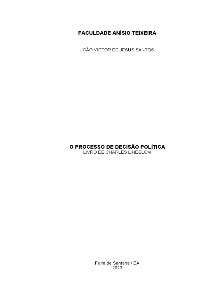 João Livro 1 - Charles Lindblom | PDF | Finanças e Administração de ...