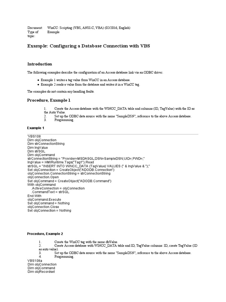 Scrips Wincc Database Pdf Databases Data Management Software