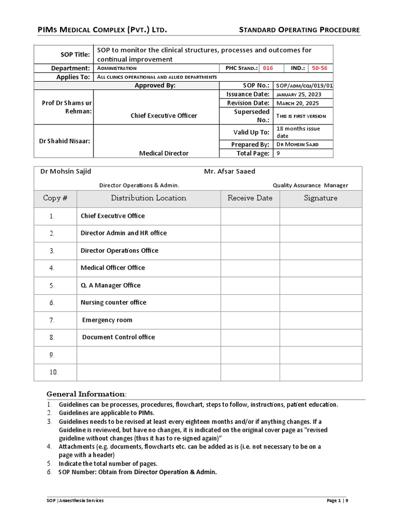 SOP - Anaesthesia Management | PDF | Anesthesia | Physical Examination