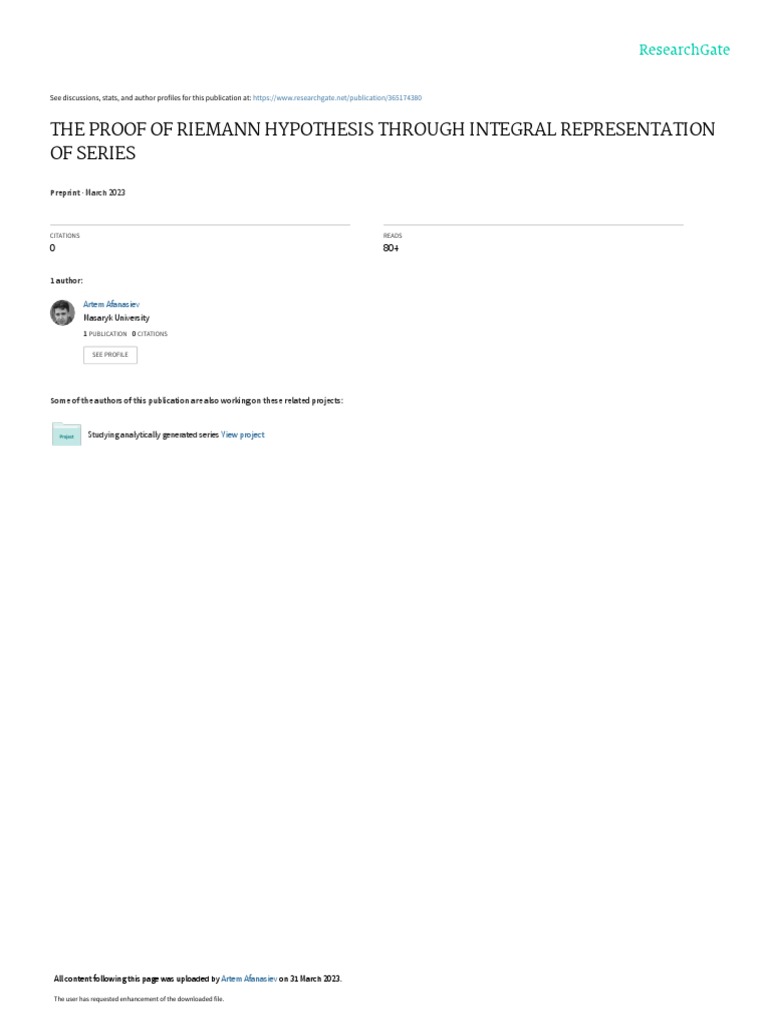 Riemann Hypothesis Proof Finished | PDF | Complex Number | Limit ...