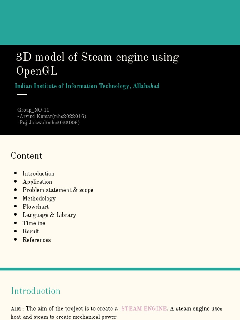3D Model of Steam Engine Using Opengl: Indian Institute of Information Technology, Allahabad ...