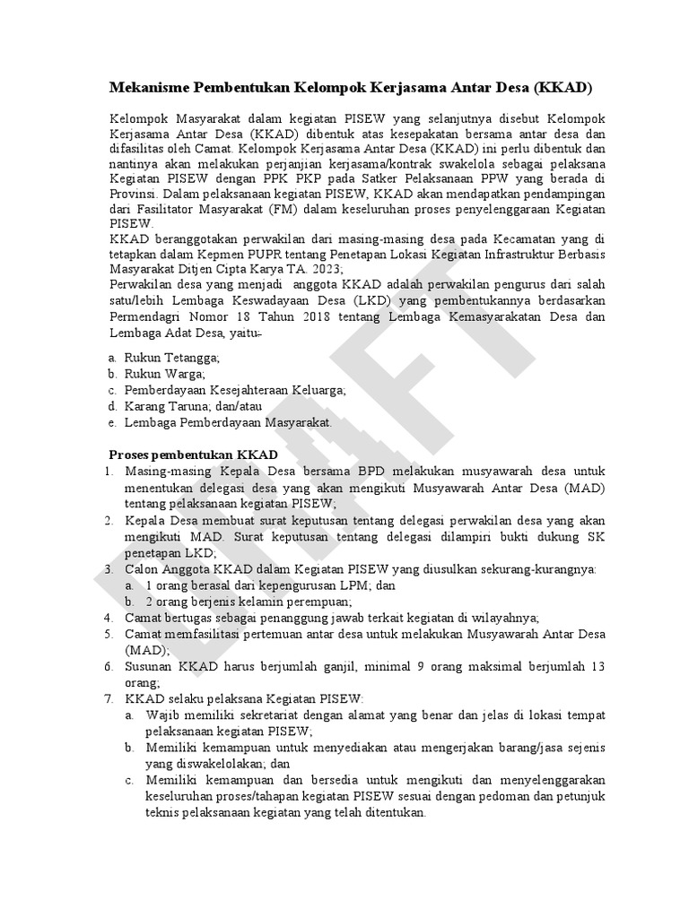 Mekanisme Pembentukan KKAD - Draft | PDF