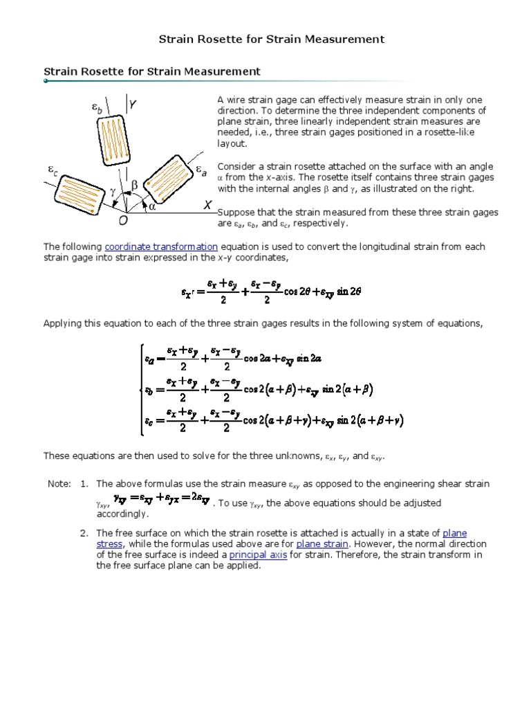 Strain Rosette For Strain Measurement | PDF