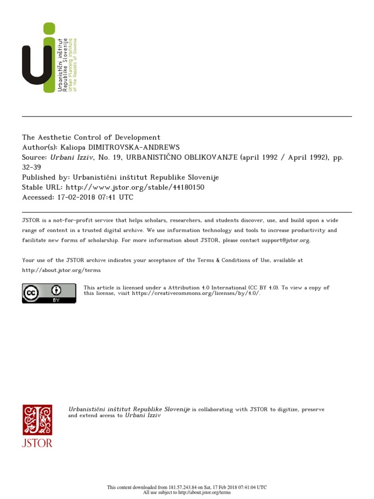 Aesthetic Control of Develompent | PDF | Aesthetics | Urban Design