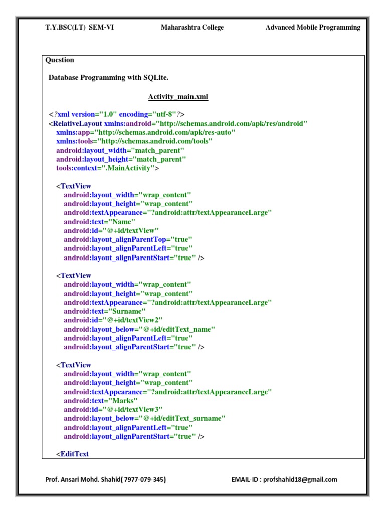 Database App Pdf Boolean Data Type Android Operating System 