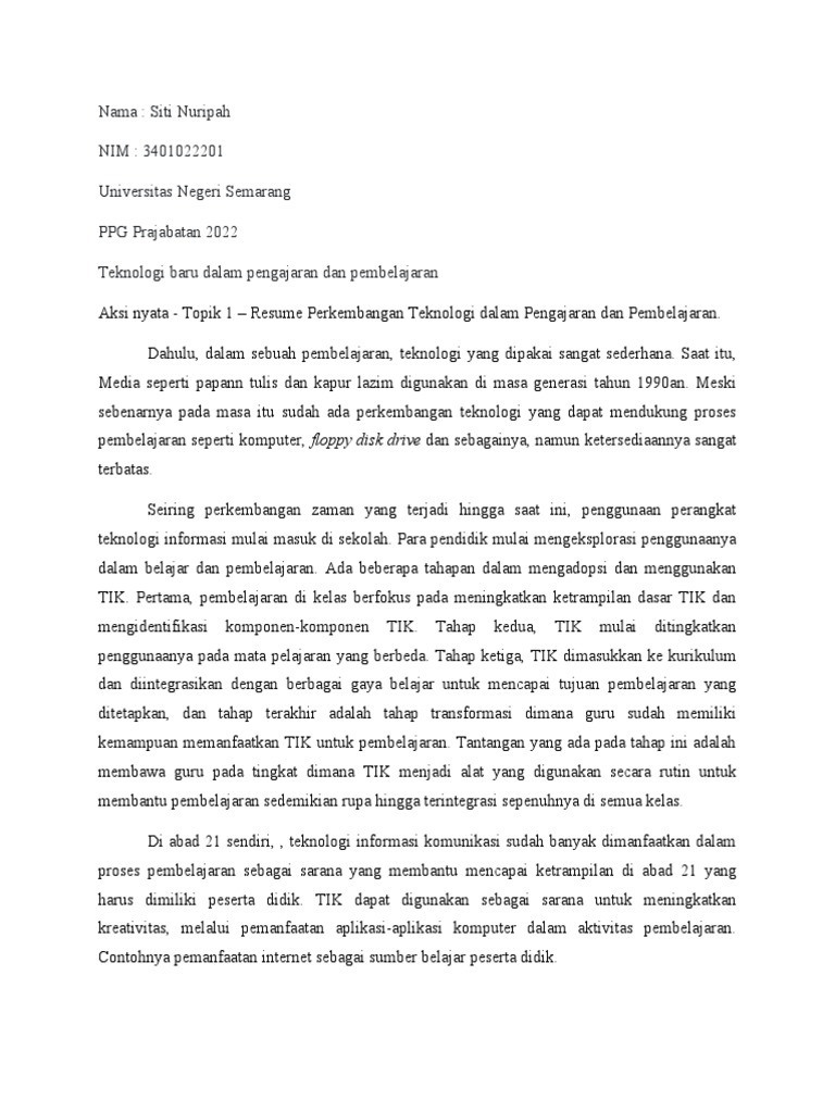 Perkembangan TIK dalam Pembelajaran 21st Century | PDF