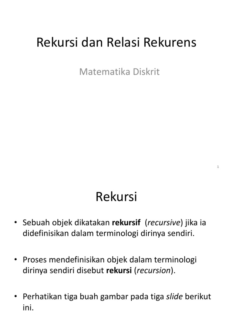 Rekursi dan Relasi Rekurensi dalam Matematika Diskrit | PDF