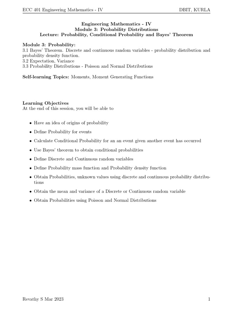 1.bayes Theorem | PDF | Probability Distribution | Probability Theory