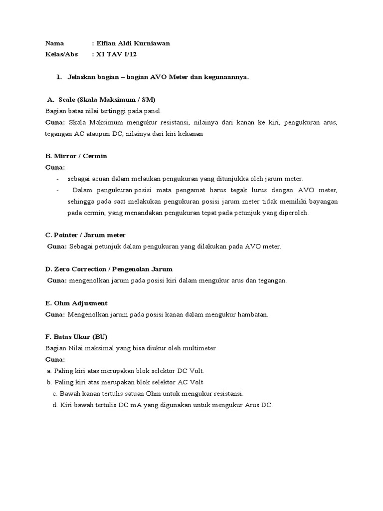 Elfian Aldi K XI Tav 1 12 Tugas PRE | PDF Elfian Aldi K XI Tav 1 12 Tugas PRE | PDF