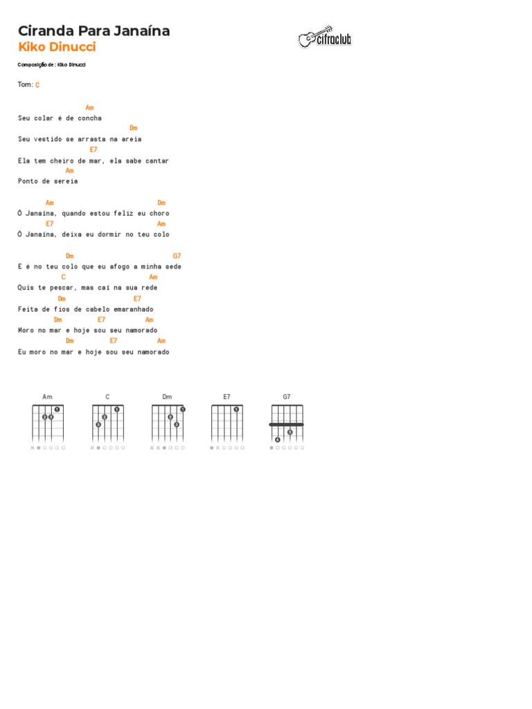 Cifra Club - Kiko Dinucci - Ciranda para Janaína | PDF