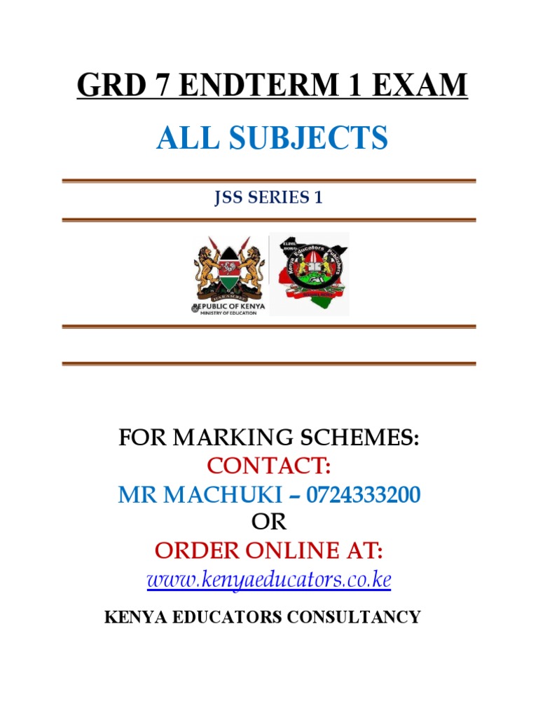 GRD 7 Endterm 1 Exam: All Subjects | PDF | Ellipsis | Micronutrient