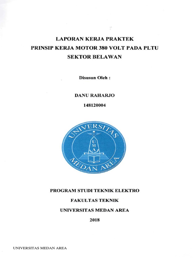 LKP - Danu Raharjo - Laporan Kerja Praktek Prinsip Kerja Motor 380 Volt ...