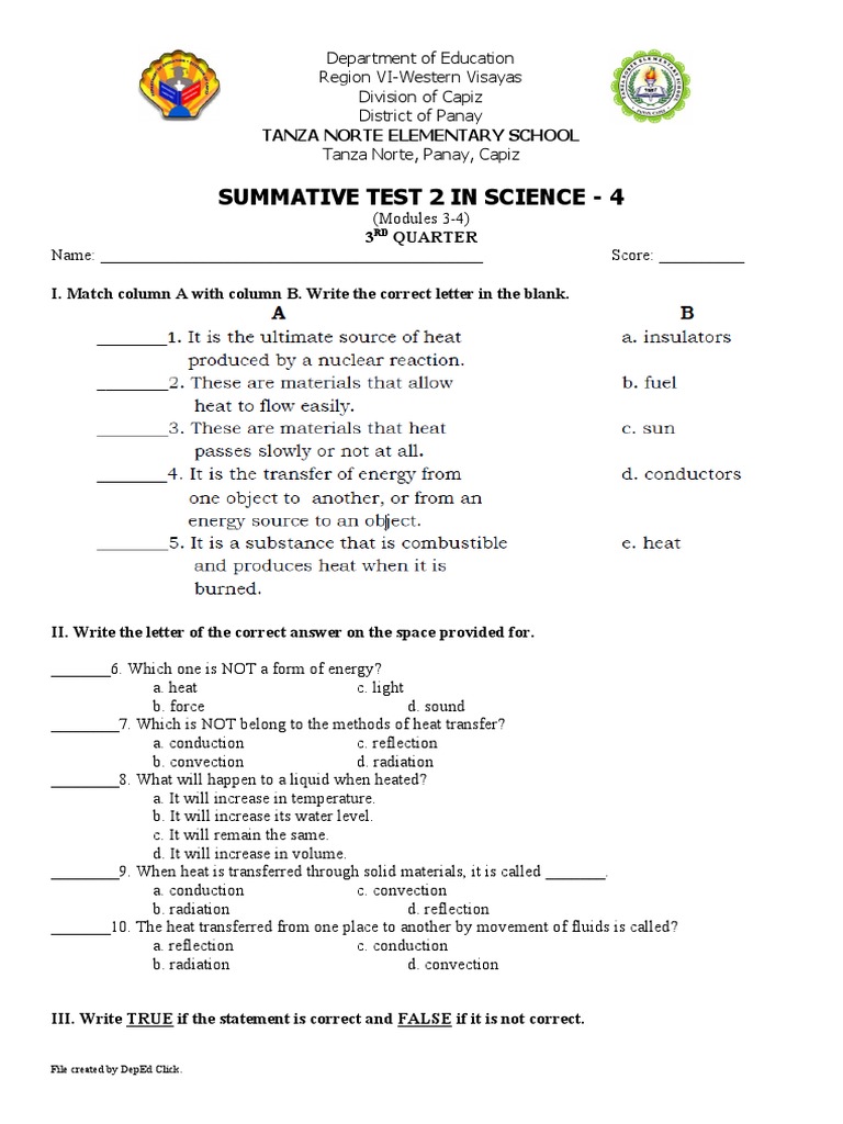 Sci4 ST2 Q3 | PDF | Light | Heat Transfer