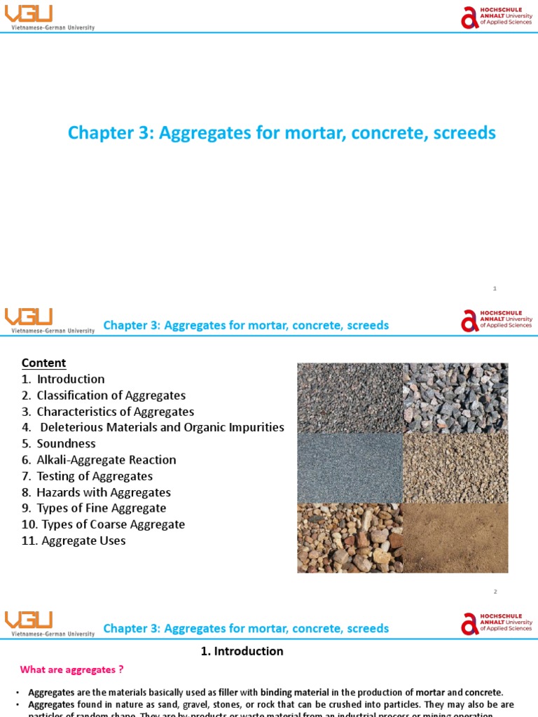 Chapter 3: Aggregates For Mortar, Concrete, Screeds | PDF