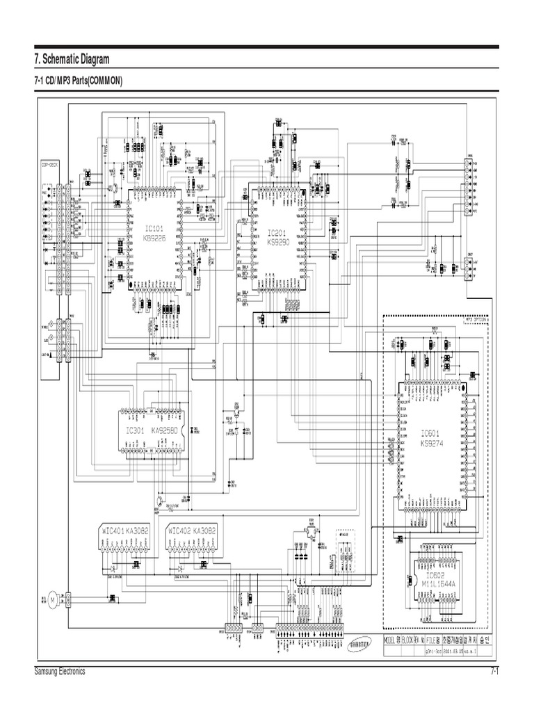 Schematic Diagram: 7-1 CD/MP3 Parts (COMMON) | PDF