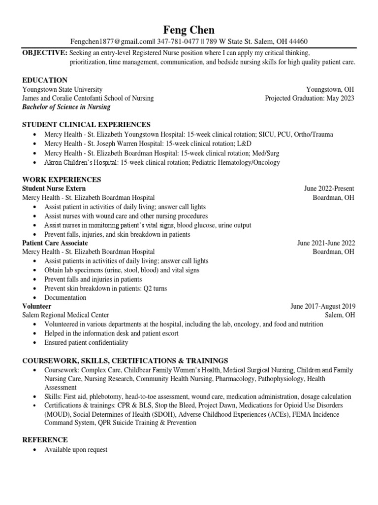 Nursing Resume | PDF | Nursing | Hospital