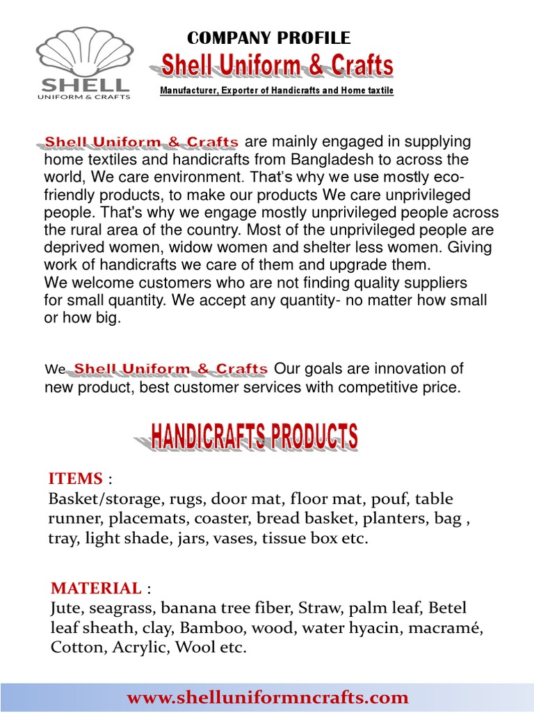 Business Profile For Crafting Business | PDF | Textiles | Carpet