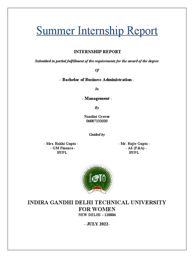 Internship Report | PDF | Economies