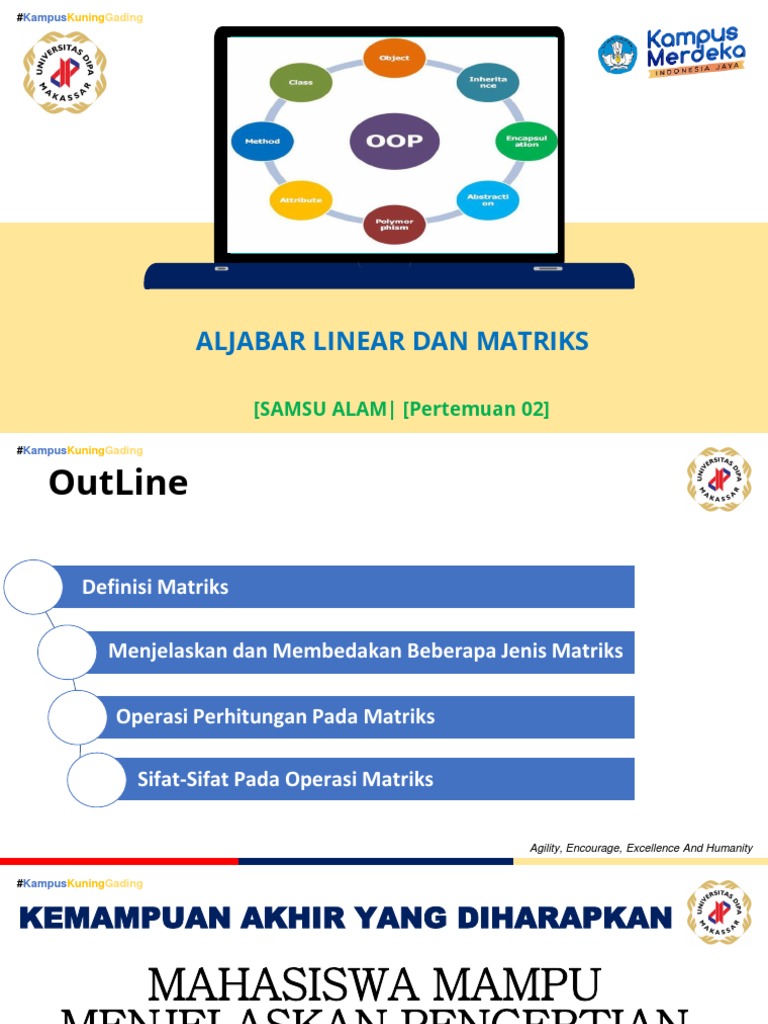 Jenis dan Operasi Matriks Aljabar | PDF