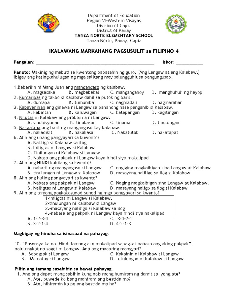 PT - Filipino 4 - Q2 | PDF