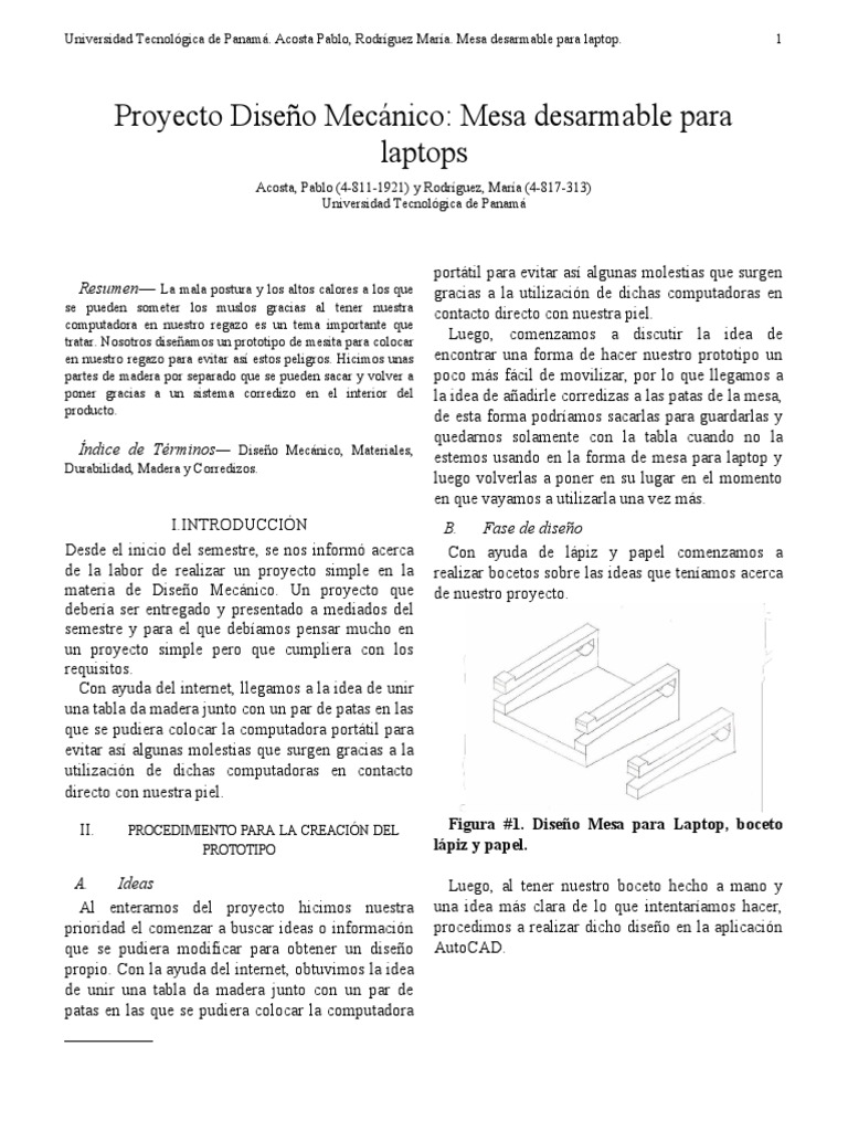 Mesa Desarmable para Laptop | PDF | Ordenador portátil | Diseño