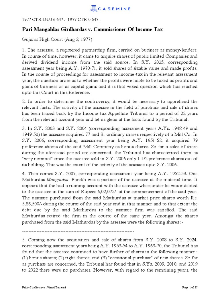 IMPORTANT Principles Governing Rule 29 CASEMINE - Pari Mangaldas ...