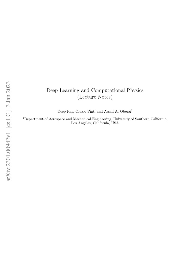 Deep Learning and Computacional Physics | PDF | Machine Learning | Partial Differential Equation