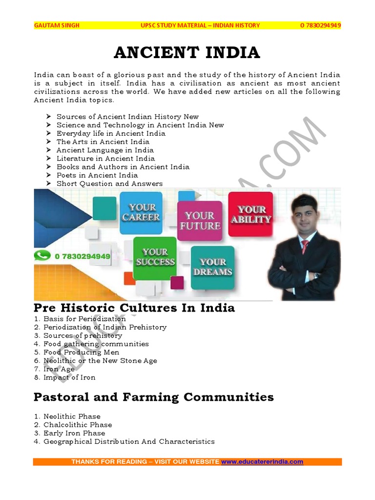 Ancient Indian History Study Guide | PDF | Vedas | Ashoka
