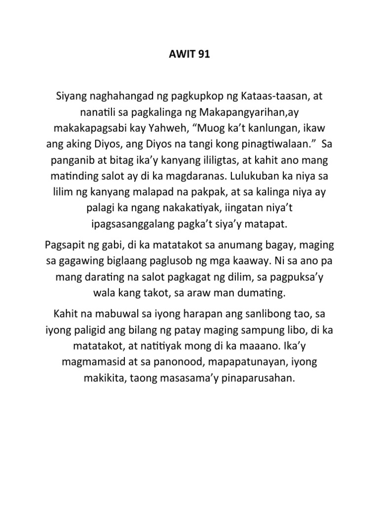 Awit 91 | PDF