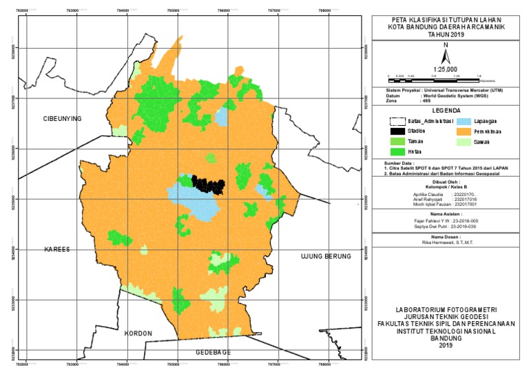 Peta Klasifikasi Tutupan Lahan Kota Bandung Daerah Arcamanik Tahun 2019 ...