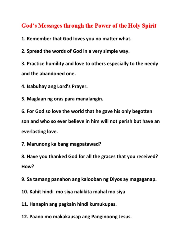 God's Messages Through The Power of The Holy Spirit | Download Free PDF ...