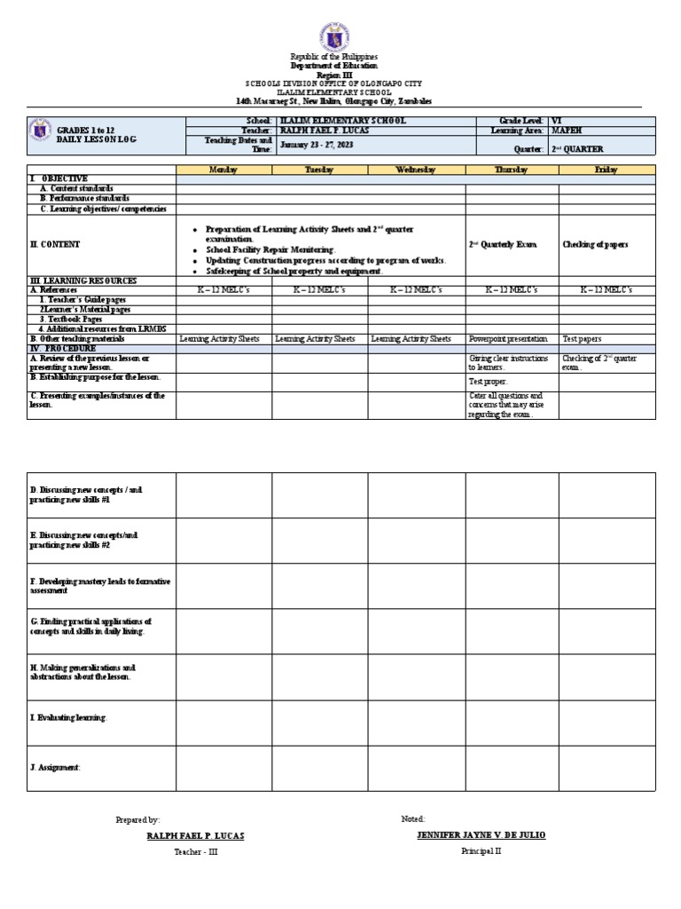 Mapeh 6 Q2 WK10 | PDF | Differentiated Instruction | Educational Assessment