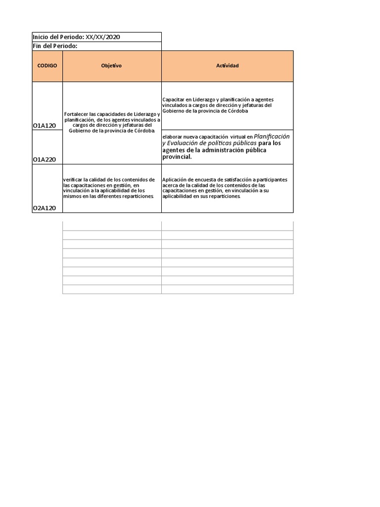 Modelo Tablero de Control | PDF | Planificación