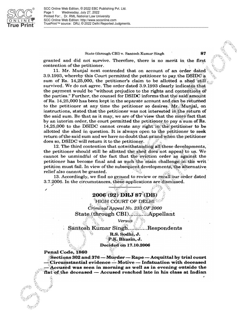 State v. Santosh Kumar Singh | PDF