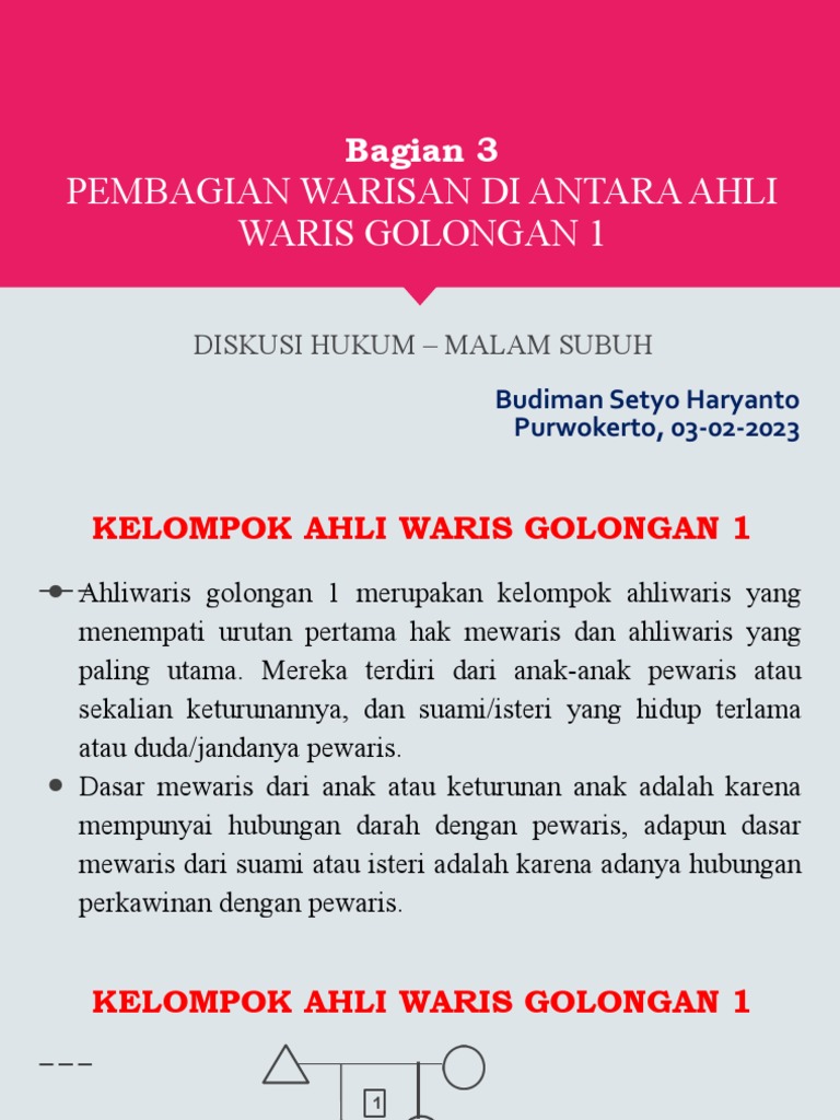 Hukum Waris - Ahli Waris Golongan 1 | PDF