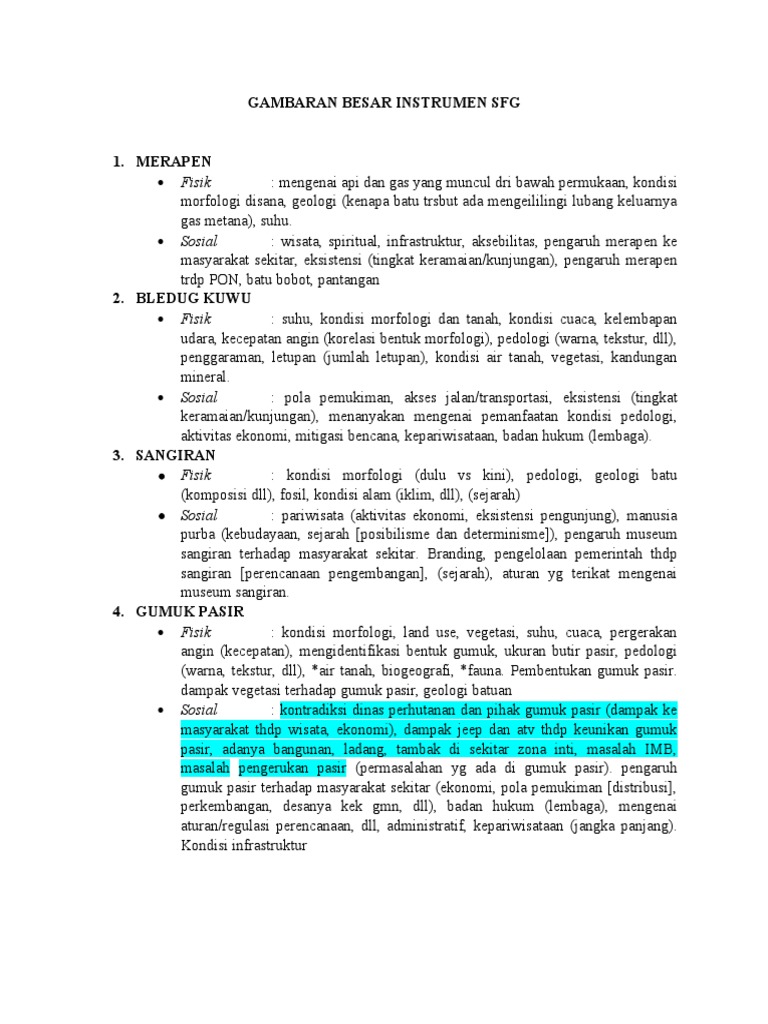 Gambaran Besar Instrumen SFG 1. Merapen | PDF