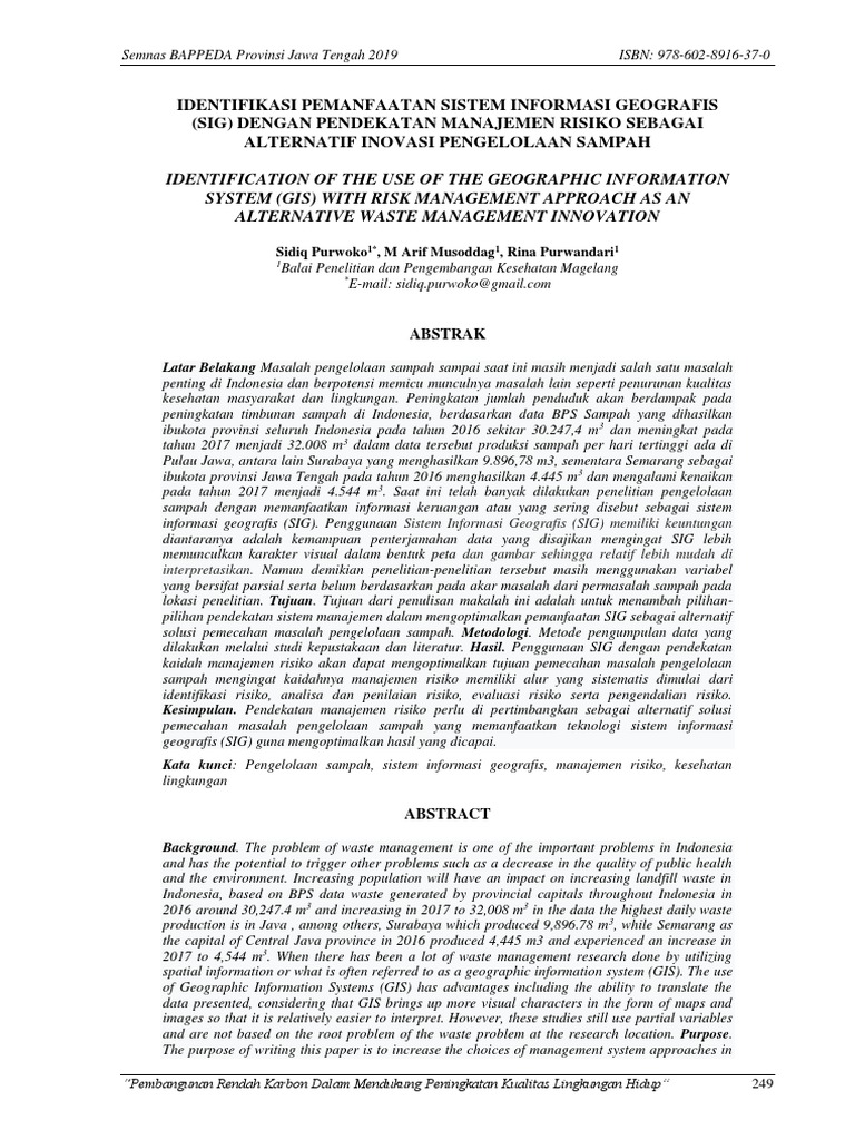 4IDENTIFIKASI PEMANFAATAN SISTEM INFORMASI GEOGRAFIS (SIG) | PDF