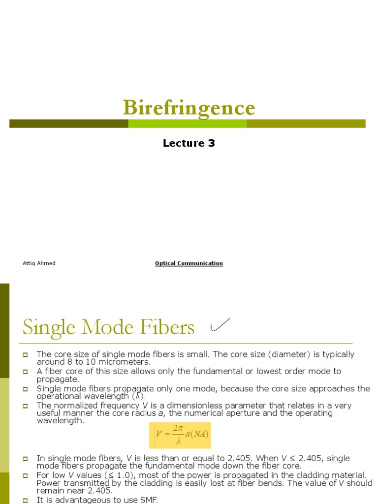 Lecture 4 - Birefringence | PDF | Polarization (Waves) | Optical Fiber