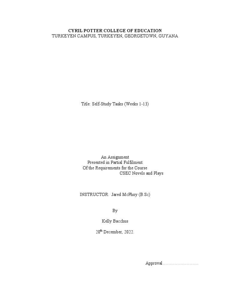 CSEC Literature Study Guide | PDF | Wellness | Mystery, Thriller ...