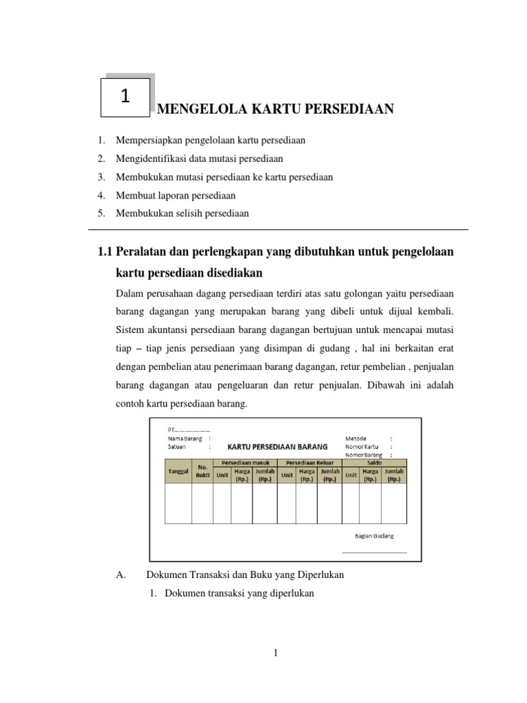 Akt Muda Unit 10 Mengelola Kartu Persediaan | PDF